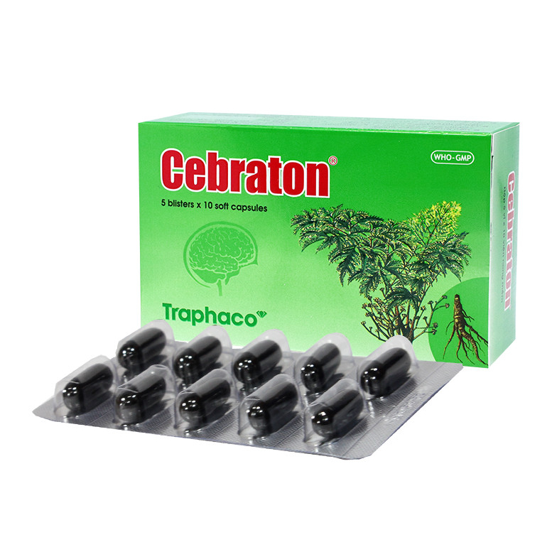 Hoạt huyết dưỡng não Cebraton hộp 50 viên nang mềm chính hãng công ty ...