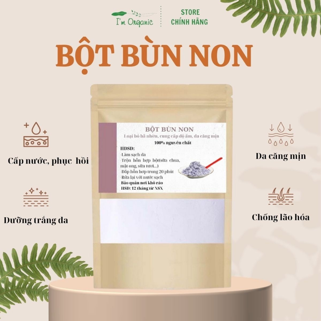 Bột Bùn Non Hữu Cơ, bột bùn non đắp mặt nạ kiểm soát nhờn, làm sạch da ...