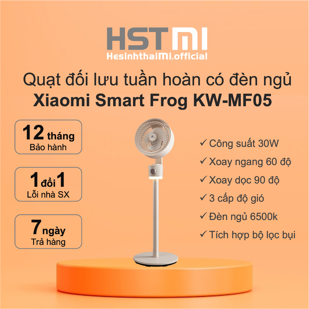 Quạt đối lưu tuần hoàn không khí Xiaomi Smart Frog KW-MF05 - Có kèm đèn ngủ - Luồng gió tự nhiên ...
