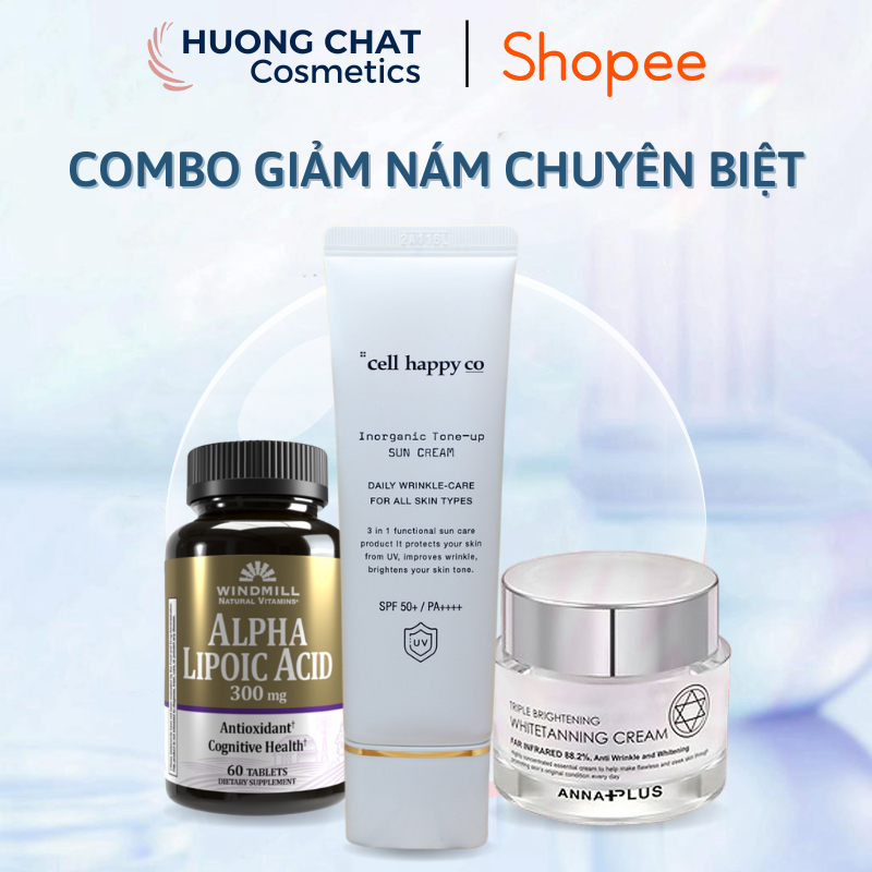 Bộ 3 dưỡng da (Kem Nám Kích Trắng Da Anna Plus 50ml + Kem Chống Nắng ...