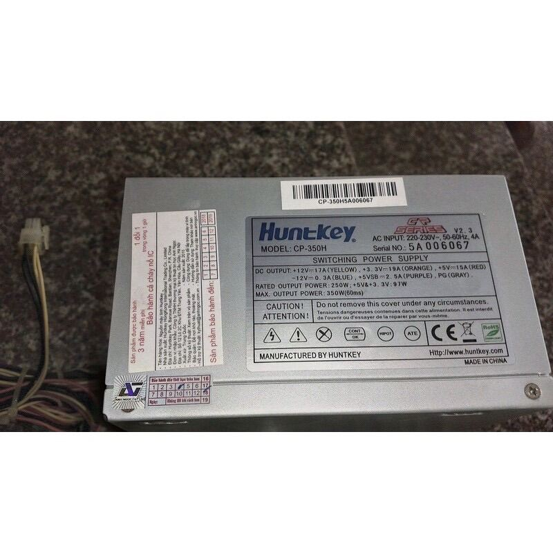 nguồn pc hunkey 350w công suất thực có nguồn phụ 6 pin | Shopee Việt Nam