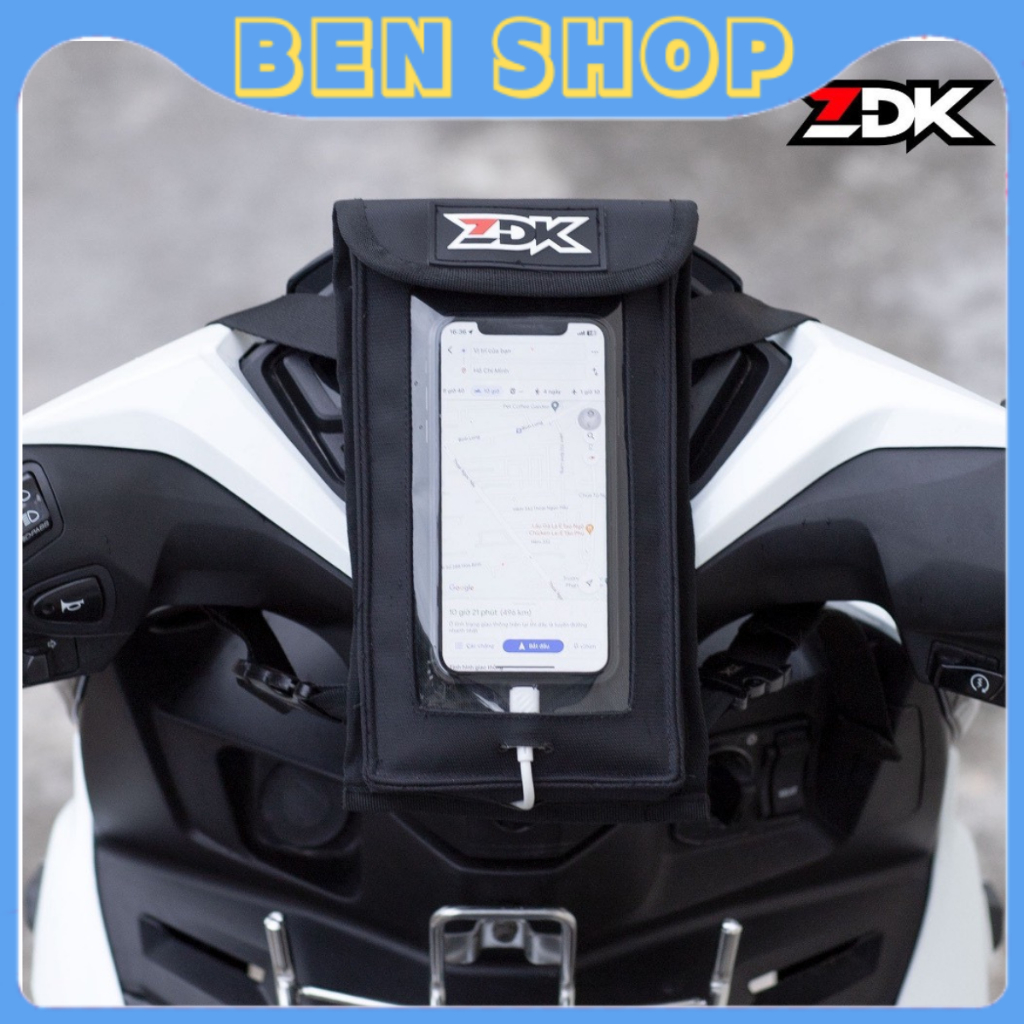 Túi ZDK mini, Túi treo đầu xe máy đựng điện thoại, thiết kế mới có lỗ sạc, 2 lớp hỗ trợ thoát ...