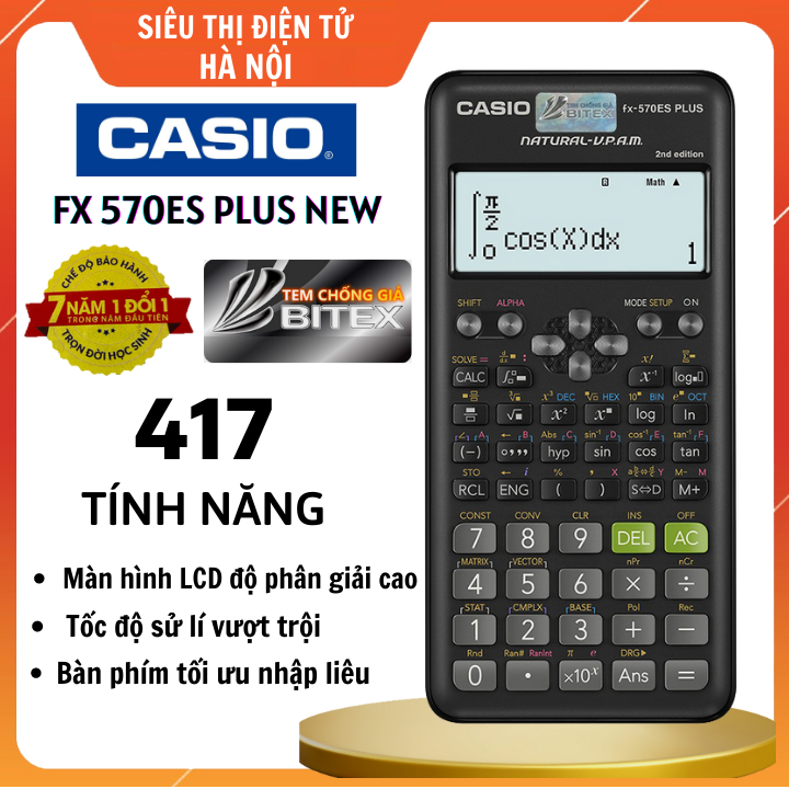 Máy tính Casio FX 570ES PLUS NEW - Hàng Chính hãng ( Bảo hành 7 năm ...