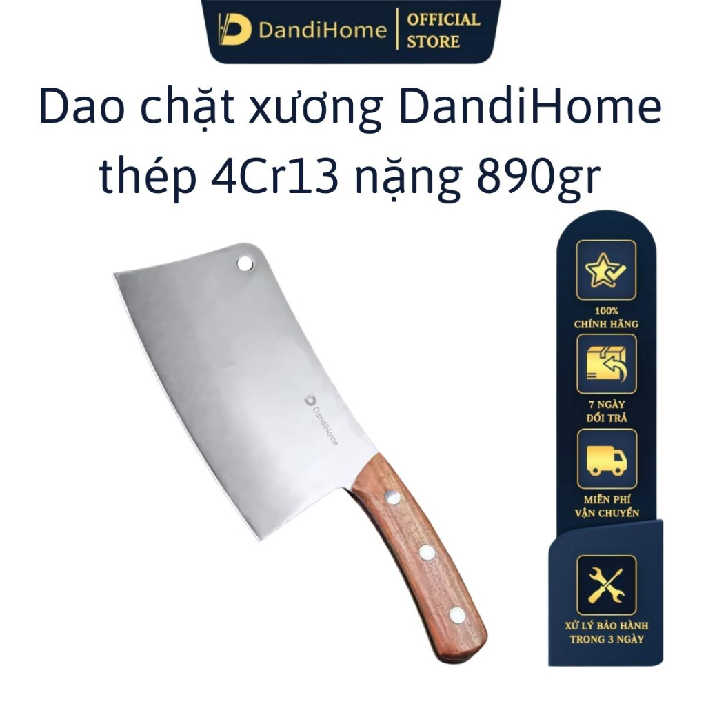 Dao chặt xương lớn Dandihome thép 4Cr13 nặng 890gr cao cấp | Shopee Việt Nam