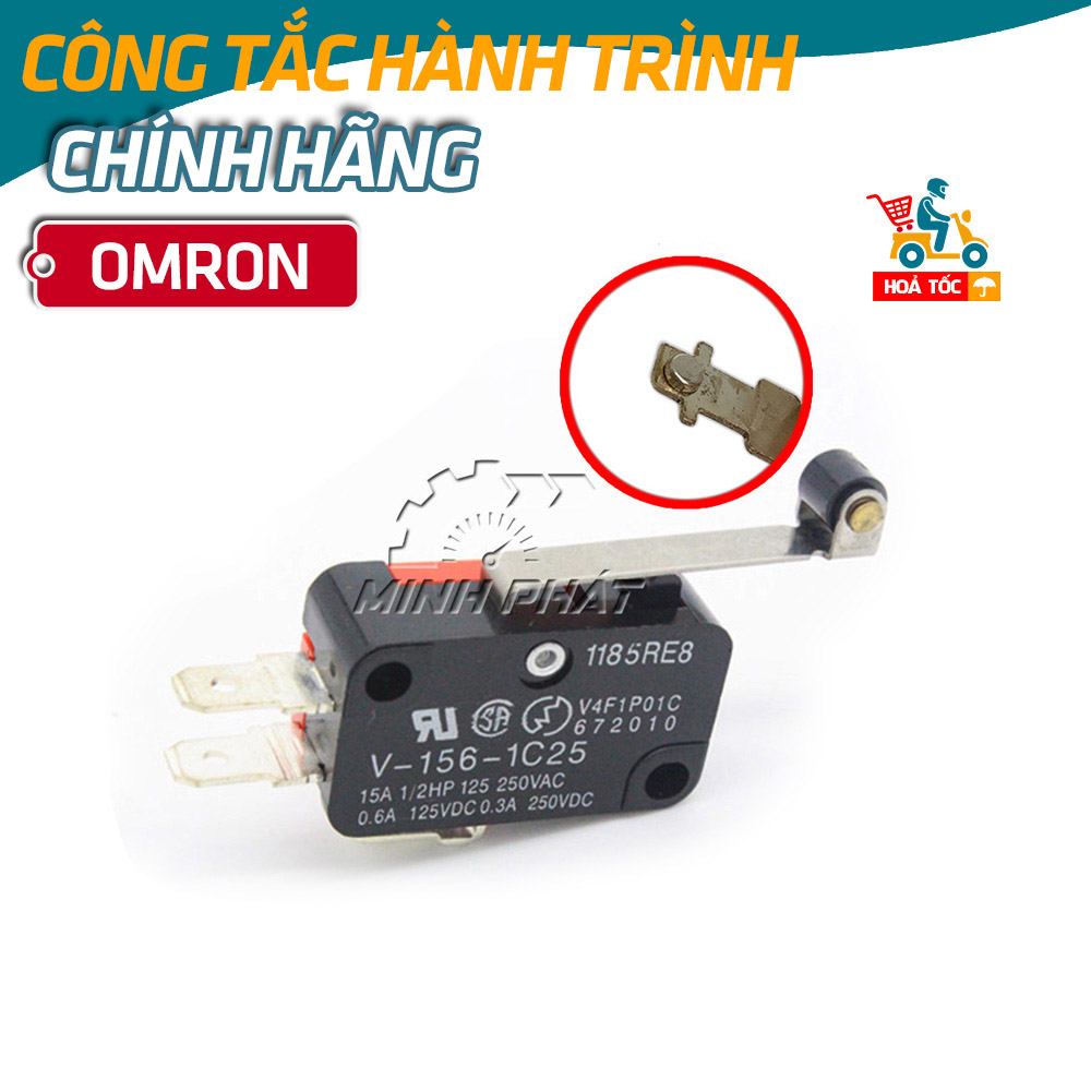 Công tắc hành trình OMRON chính hãng 152-156-1C25 tay dài có bánh xe | Shopee Việt Nam