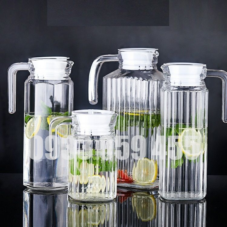 Bình Thủy Tinh Có Quai Cầm - Bình đựng nước để bàn 1,1 Lít Tặng Kèm 1 ...