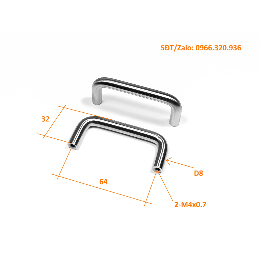 Tay nắm cửa inox chữ U 8x64 / Tay nắm inox U 8x64 / Tay kéo cửa inox ...