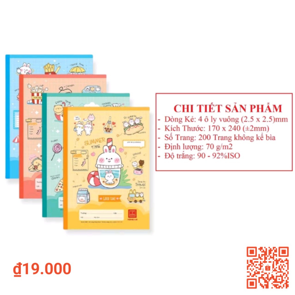 [ sỉ 16k ] Vở4 ô ly school 200tr hồng hà bịch 5q | Shopee Việt Nam