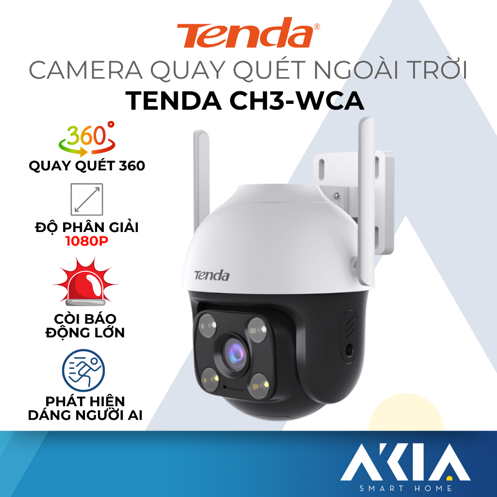 Camera wifi ngoài trời Tenda CH3-WCA Full HD 1080P, quay quét 360 độ ...