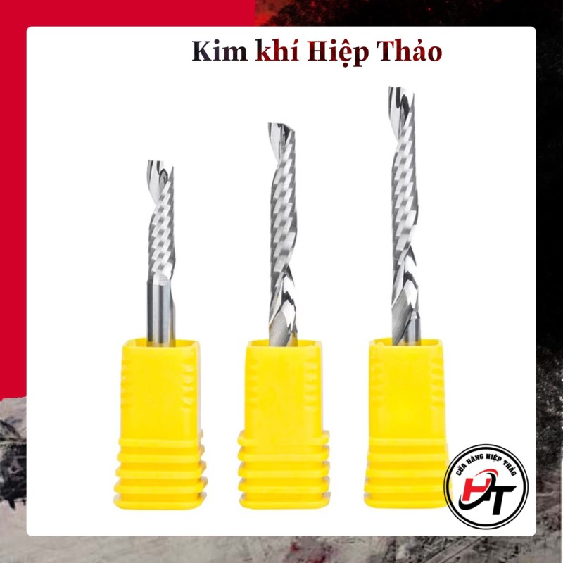 Mũi phay CNC dao cắt cnc gỗ mdf xoắn 1 me lưỡi thân 2 3 4 6 mm MCCNC-XV ...