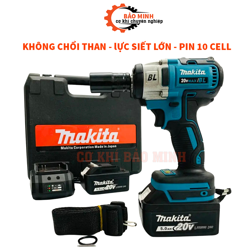 Máy siết bulong mở ốc bắn vít không chổi than MAKITA 20V pin 10cell lực siết mạnh bảo hành 6 ...