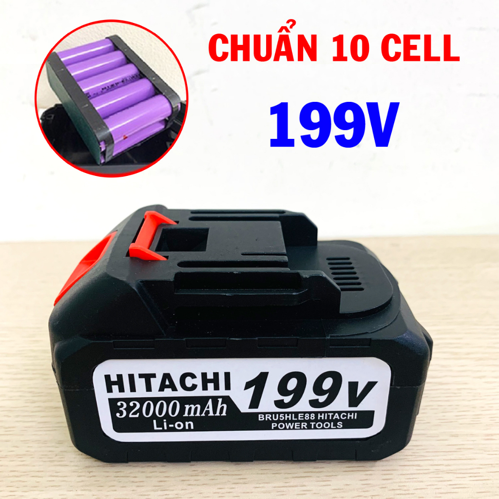 Pin Máy Khoan Pin 10 Cell. Pin 199V Hitachi 32000mAh Chân phổ thông.Pin ...