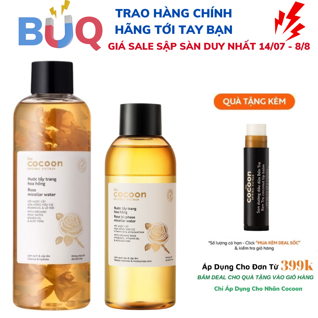 Bigsize - Nước Tẩy Trang Hoa Hồng Cocoon Tẩy Sạch Makeup & Cấp Ẩm 310 ...