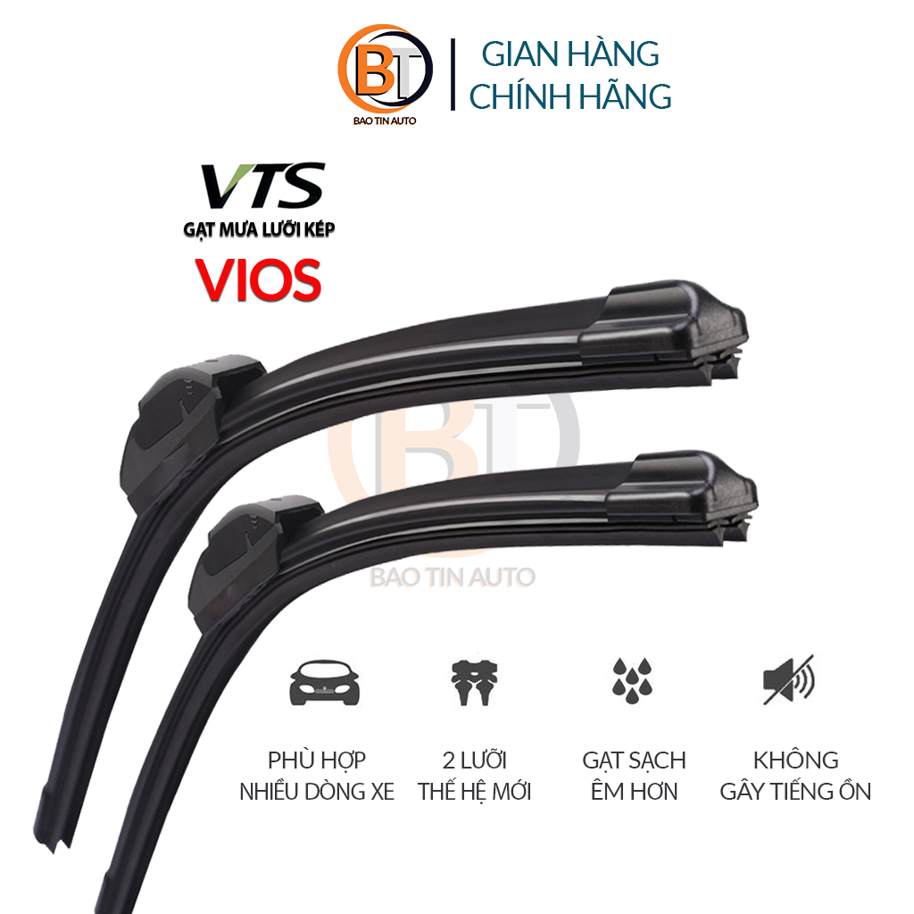 Gạt mưa ô tô lưỡi kép VTS khung mềm 2 lưỡi đa năng cho xe TOYOTA-VIOS ...