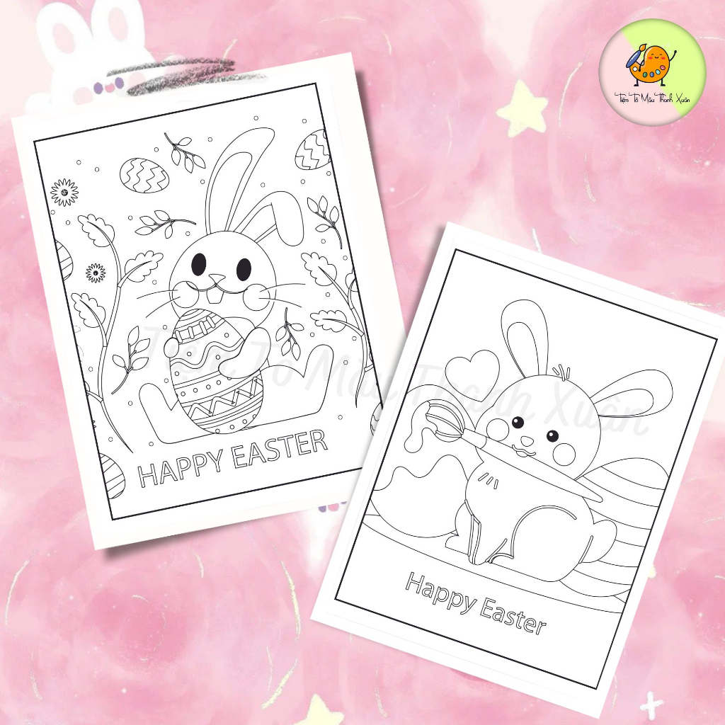 [TX118] Set 30 Tờ Tranh Tô Màu Chủ Đề Lễ Phục Sinh Easter Tô Màu Sáp ...