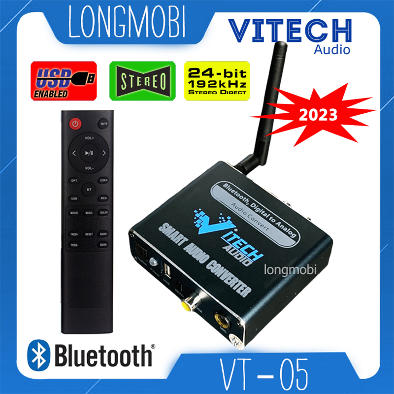 Vitech VT-05 Bộ chuyển đổi âm thanh Bluetooth 5.0 | Shopee Việt Nam