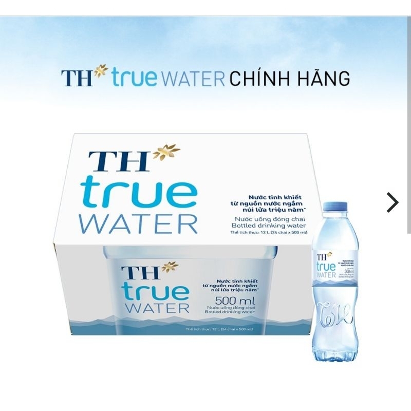 Thùng Nước Tinh Khiết, Nước Lọc TH TRUE WATER 350ML / 500 ML X 24 Chai ...