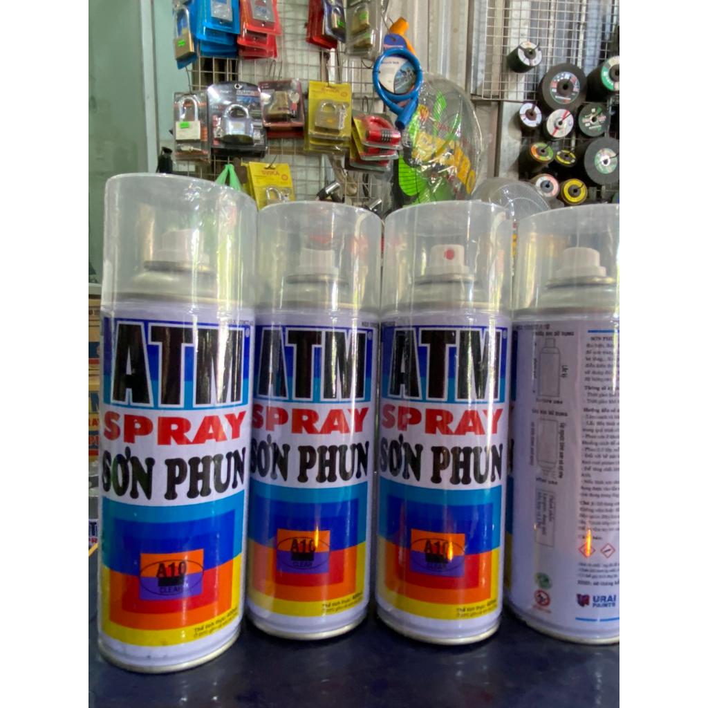 1 THÙNG 12 CHAI (Chính Hãng) Sơn Xịt Bóng, Không Màu ATM A10 - 400ml ...