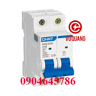 Cầu dao điện NXB-63H 2P - Aptomat Chint MCB 2 pha 6A,10A,16A,20A,25A,32A,40A,50A,63A 10kA ...