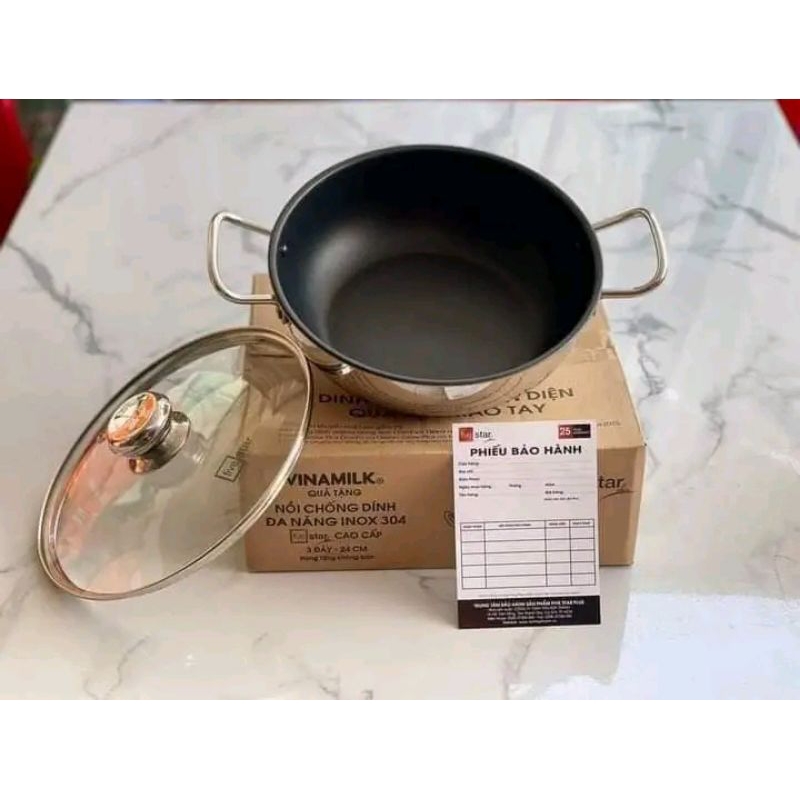 [ Hàng Chính Hãng] Nồi Chảo Đa Năng FiveStar, Có Chống Dính Inox 304 Size 24cm ( 3 Đáy Dày Dặn ...
