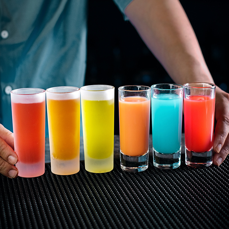 Bộ 6 ly thủy tinh shot 65ml, Ly uống rượu mạnh, cocktail, tequila, màu ...