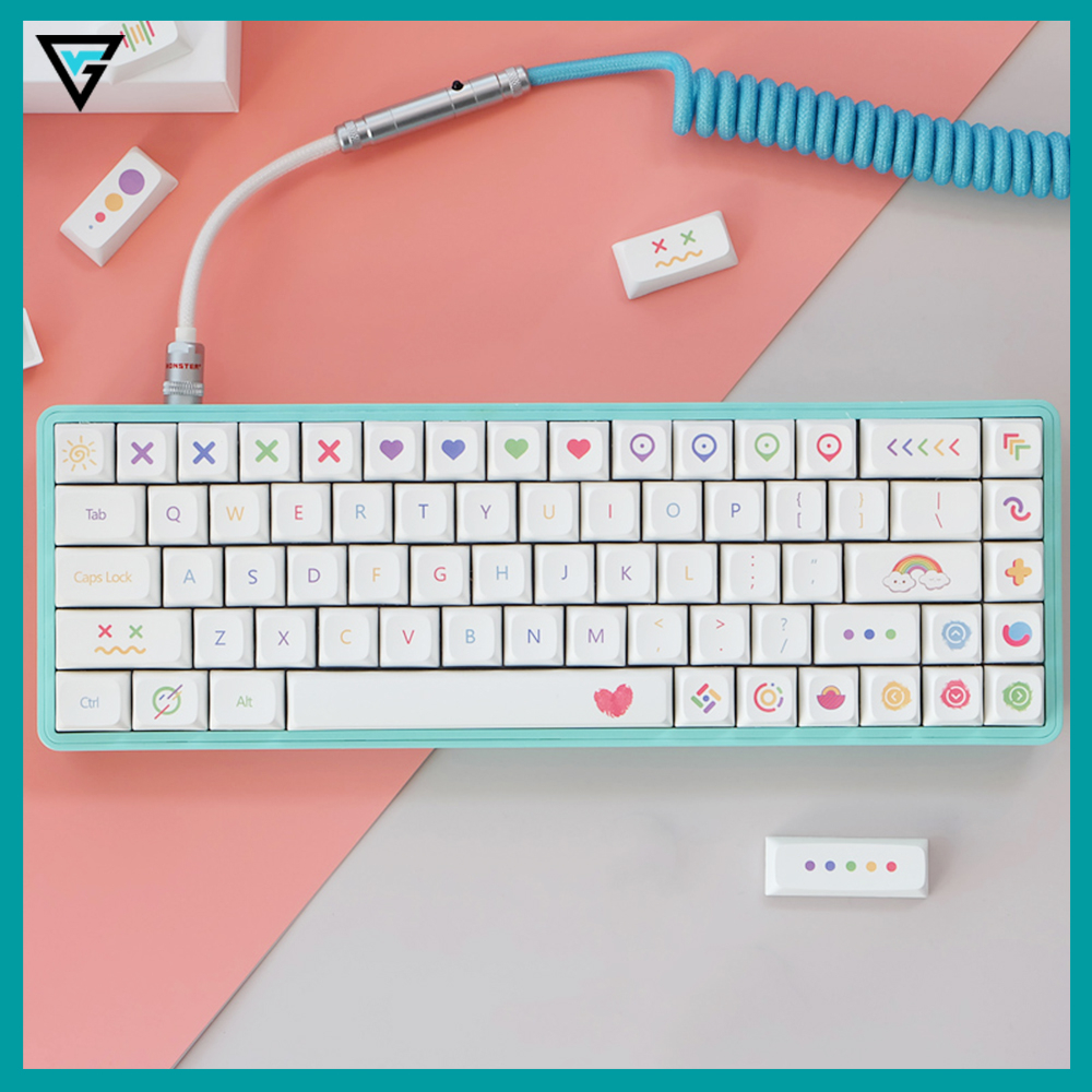 Bộ nút XDA Light Smile Colour Keycap QX1 thick PBT Dyesub 140 nút ...