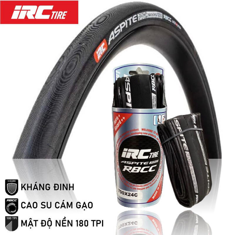 VỎ XE ĐẠP 700x24c IRC NHẬT BẢN ASPITE PRO RBCC CÓ KHÁNG ĐINH MADE IN JAPAN | Shopee Việt Nam