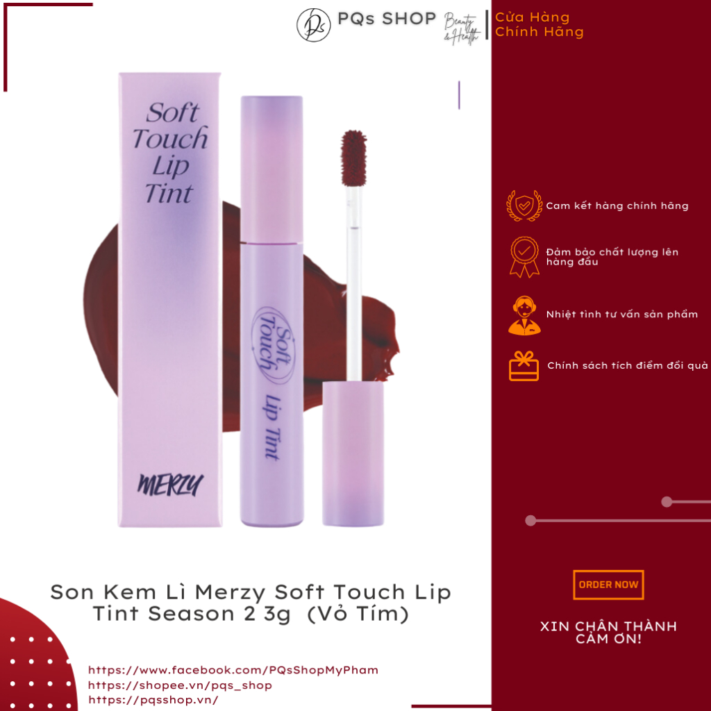 Son Kem Lì Merzy Soft Touch Lip Tint Season 2 3g (Vỏ Tím) | Shopee Việt Nam
