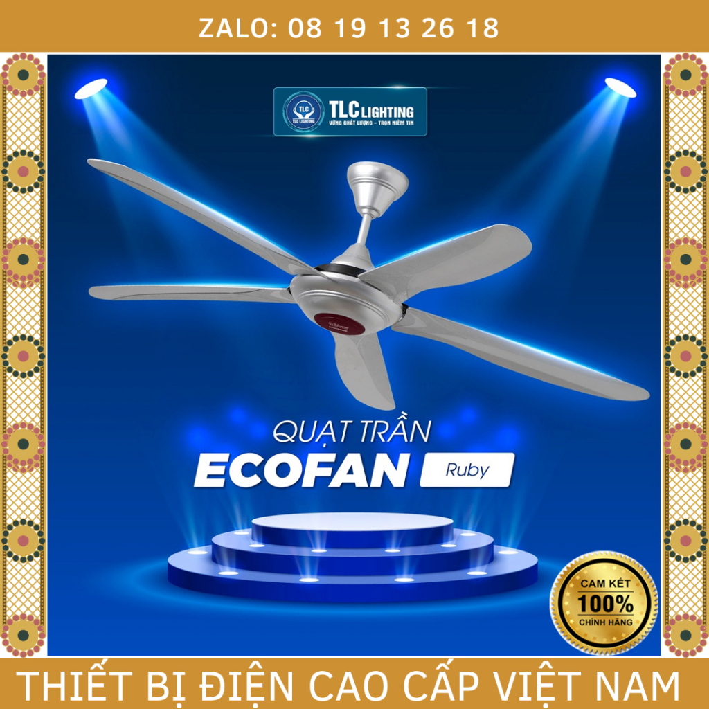 [Chính Hãng] Quạt trần TLC ECOFAN RUBY, 5 cánh, có điều khiển từ xa ...