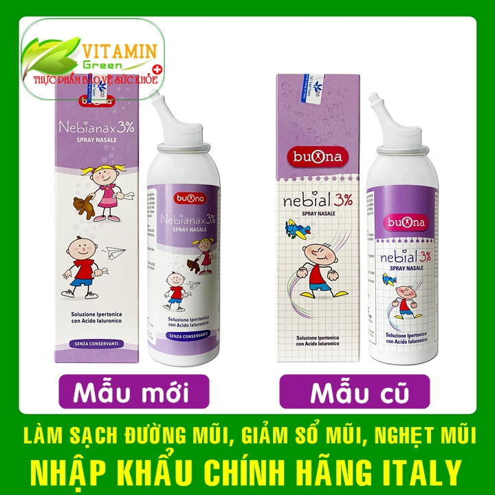 Buona Nebial / Nebianax 3% Spray giúp làm sạch và giảm tình trạng nghẹt ...