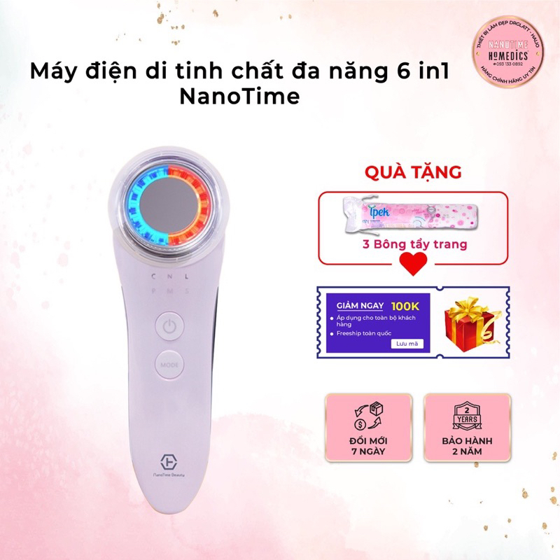 [CHÍNH HÃNG] Máy đẩy tinh chất trẻ hoá da 6in1 NanoTime F65U | Shopee Việt Nam