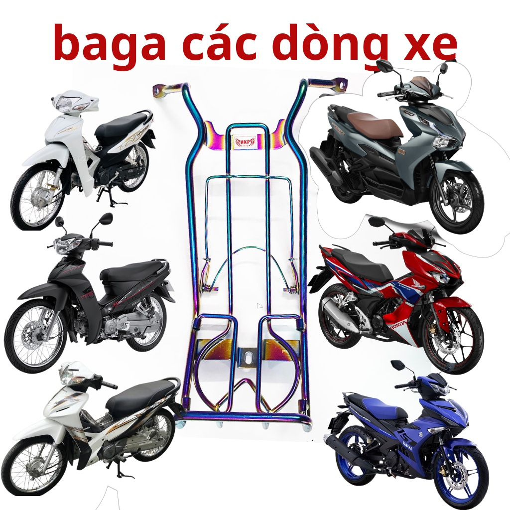 Baga titan 7 màu 10 li lắp cho các dòng xe wave 50 100 110 rsx ,ab 125 ...