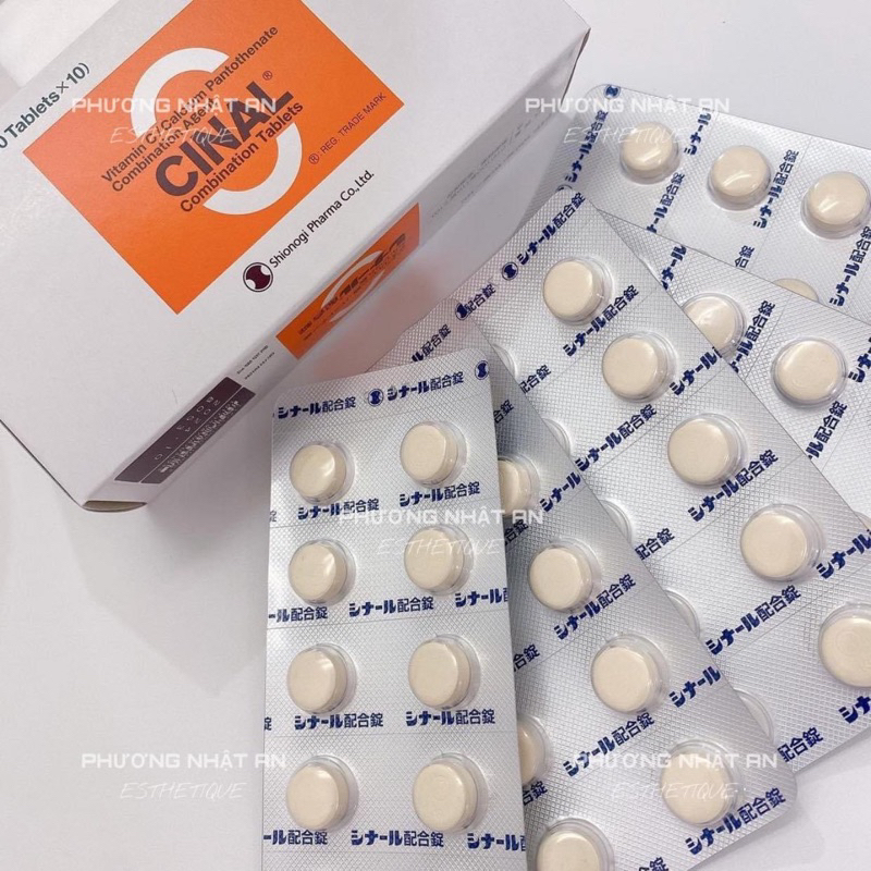 "1 vỉ 10 viên" Viên uống hỗ trợ đẹp da ,ngừa thâm nám Vitamin C cinal ...