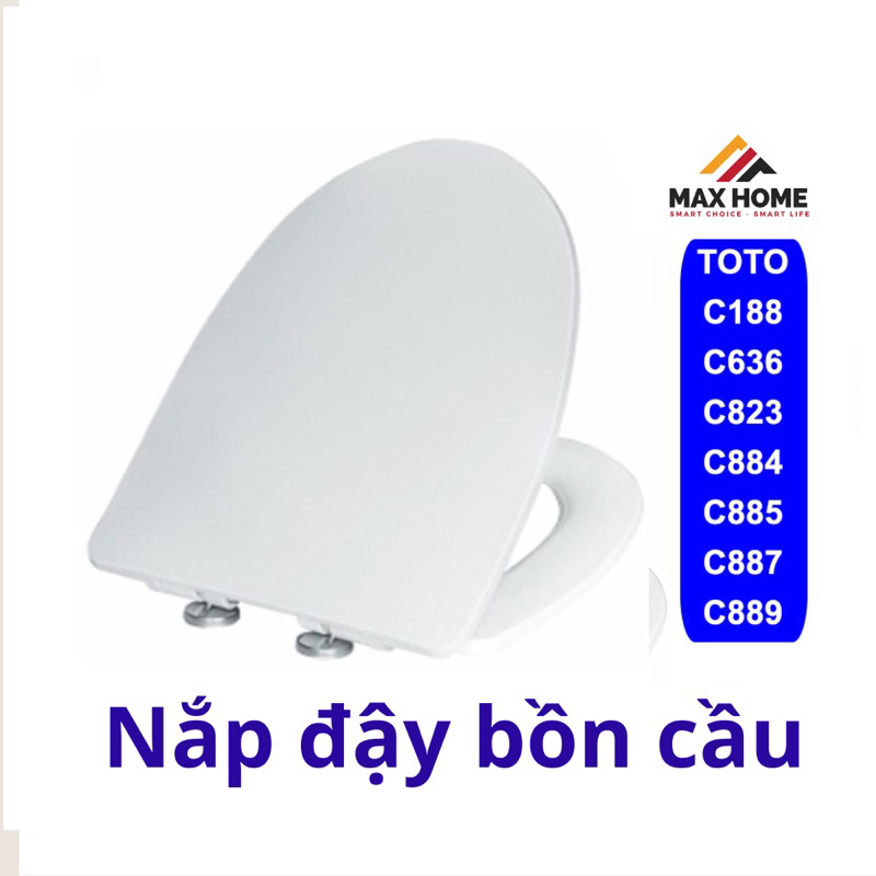 Nắp bồn cầu đóng êm dùng thay thế Toto C188, C636, C823, C884,C885,C887, C889 - kèm phụ kiện ...