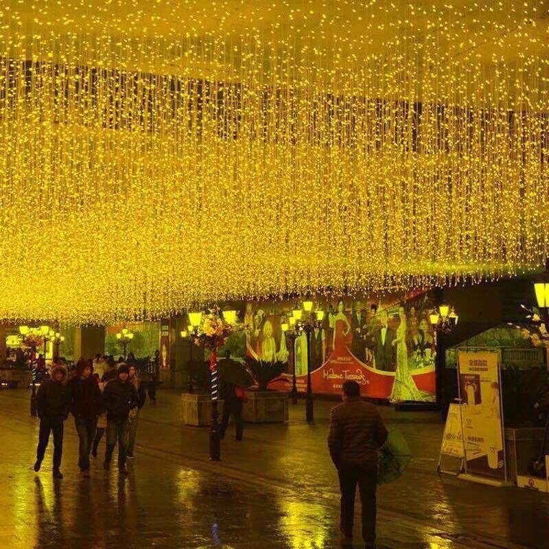 Đèn Led Mành Rủ 6M 8M 12M Chống Nước IP65 Có Giắc Nối Tiếp Trang Trí ...