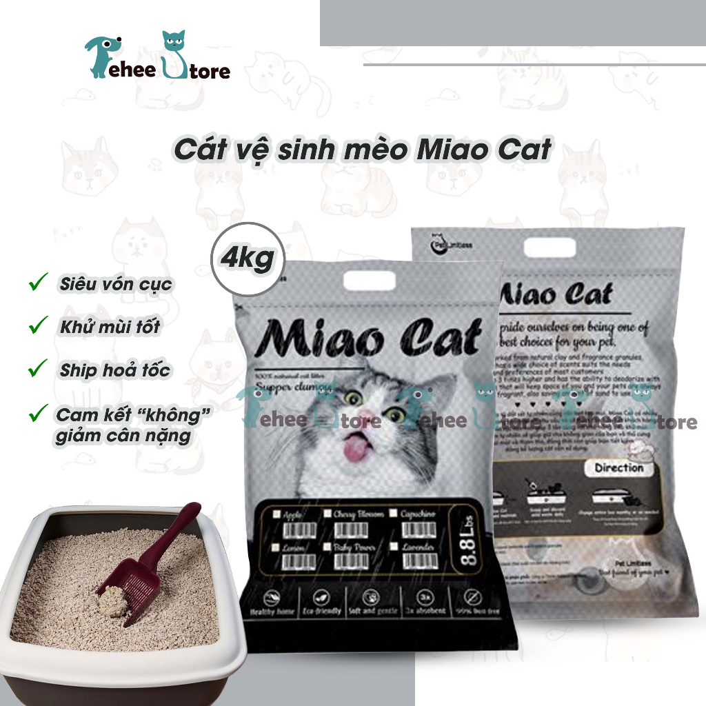Cát Vệ Sinh Cho Mèo MIAO Cat (8.8L) Siêu Vón Cục, Khử Mùi, Tiện Lợi Và ...