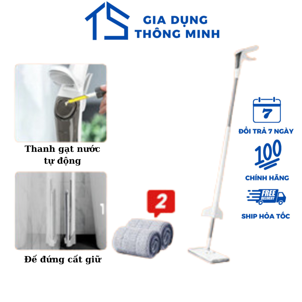 Cây Lau Nhà Sợi Microfiber Tự Vắt Phun Sương ZOLELE ZE003 Xoay 360 Độ ...