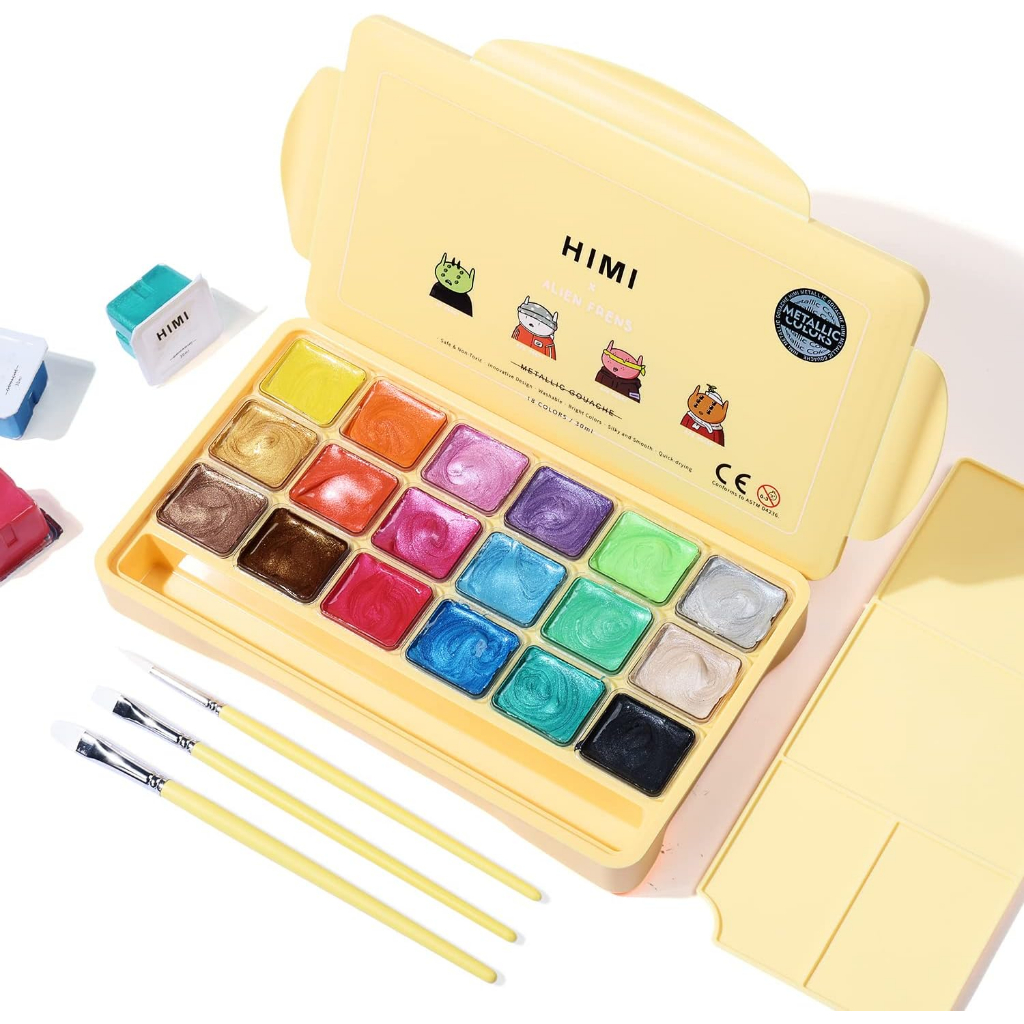 [MIYA VIỆT NAM OFFICIAL] Bộ màu Gouache Metallic Himi 18 màu - phiên ...