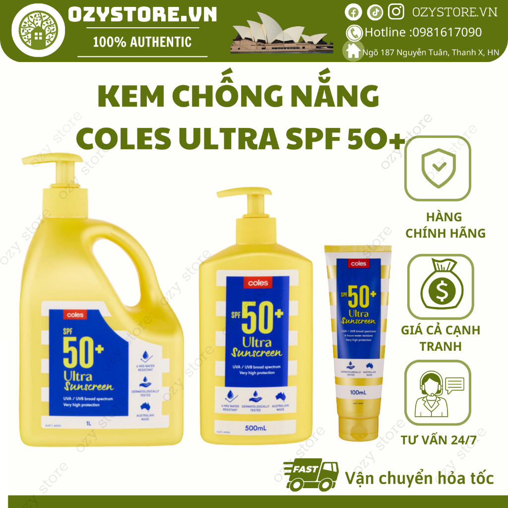 [Mẫu mới] Kem chống nắng coles phổ rộng Coles ultra sunscreen ...