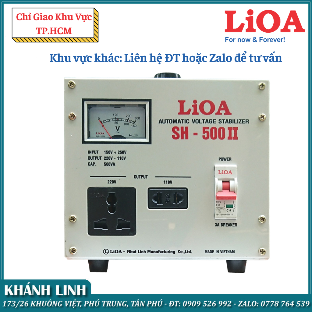 Ổn áp 1 pha LIOA SH-500 II 0.5kVA điện áp vào 150V - 250V ( Thế hệ mới 2018 ) | Shopee Việt Nam