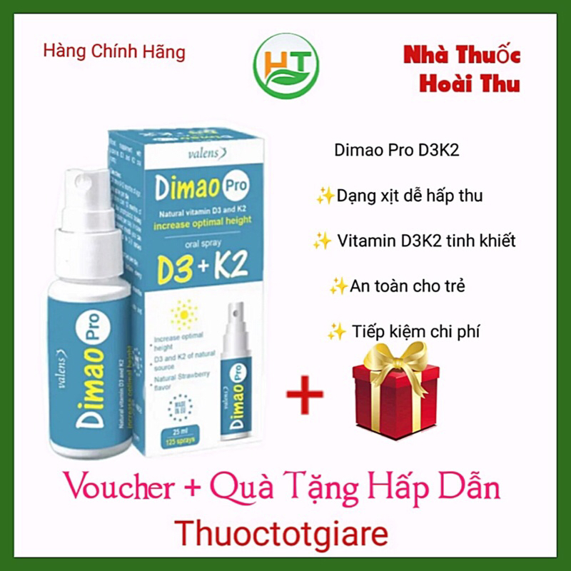 Dimao Pro D3K2 - Bổ sung Vitamin D3 K2 dạng xịt ,giúp tăng hấp thụ ...