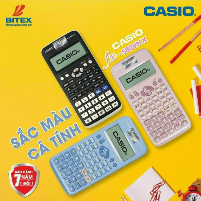 Máy tính Casio 580 - N/k Bitex - Tem QR Code - Bh 7 năm | Shopee Việt Nam