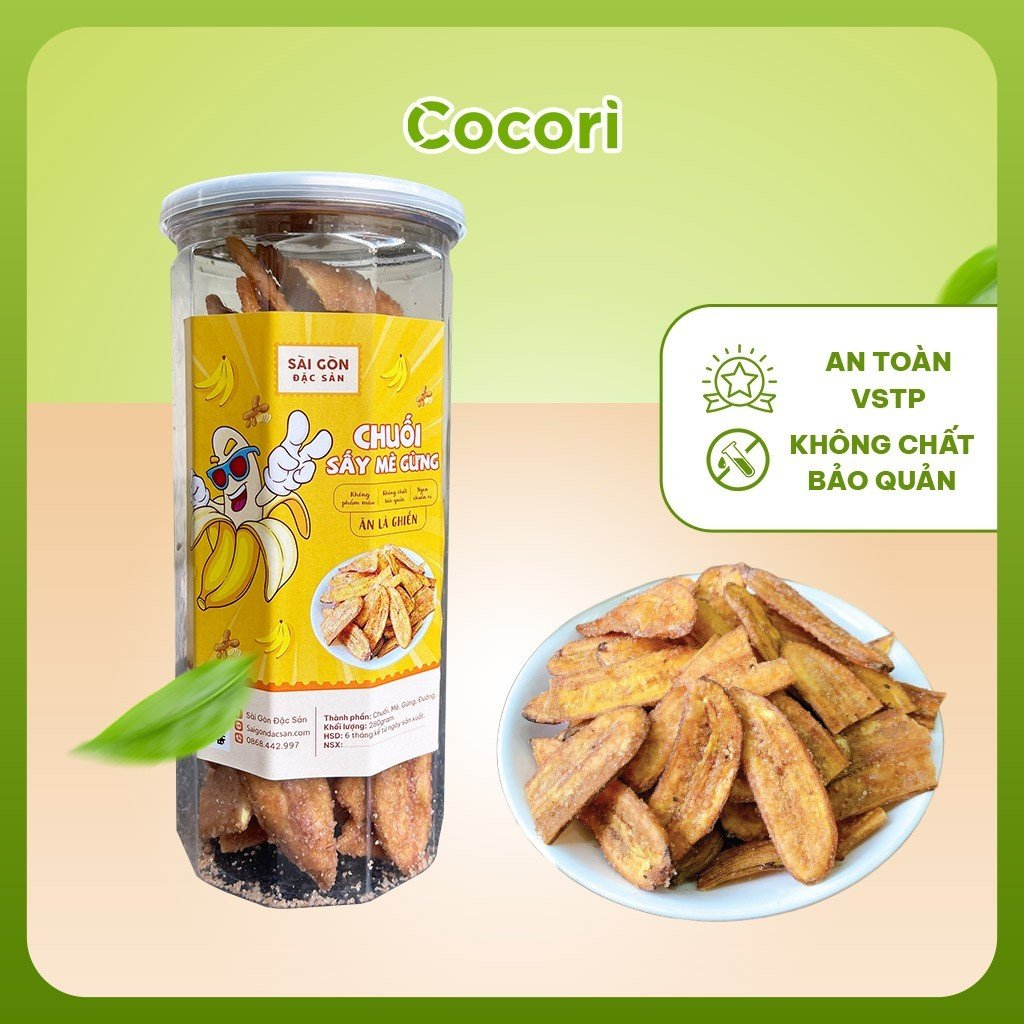 Chuối Sấy Mè Gừng Giòn Tan 280Gam Loại đặc biệt thơm ngon đậm vị Đồ Ăn Vặt Cocori | Shopee Việt Nam