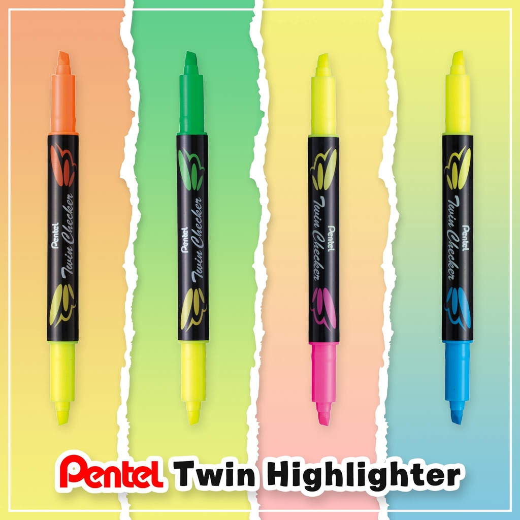 Bút dạ quang highlighter 2 đầu Pentel Nhật Bản | Bút 02 đầu khác màu ...