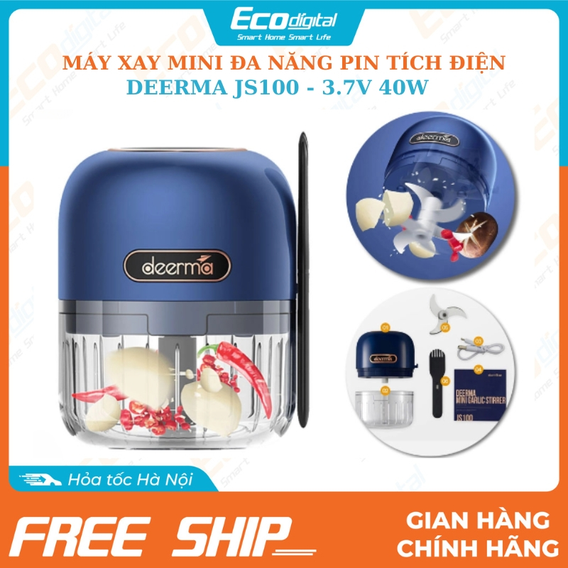Máy xay mini đa năng di động Liven 150w Deerma JS100 3.7V 40W tích điện xay hành tỏi hạt gia vị ...