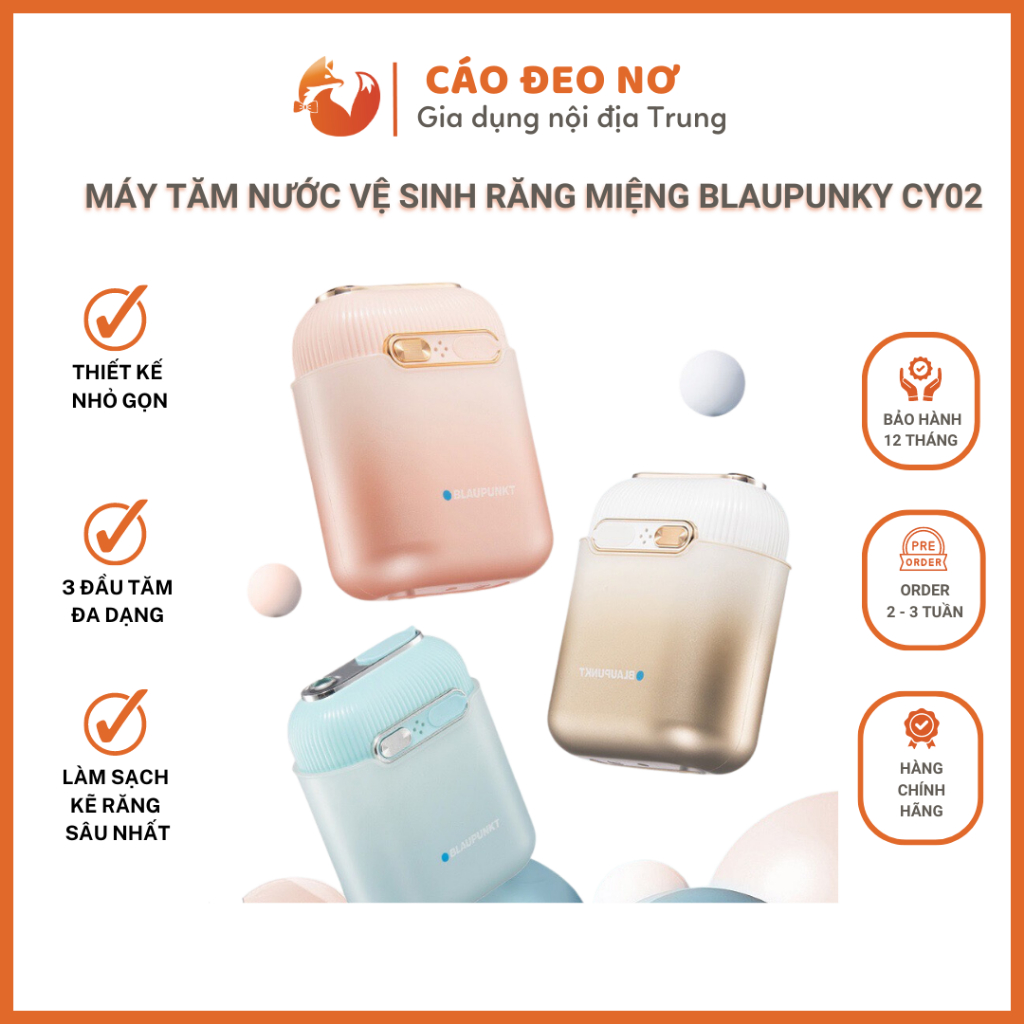 Máy Tăm Nước Vệ Sinh Răng Miệng BLAUPUNKT CY02 - Cáo Đeo Nơ | Shopee Việt Nam