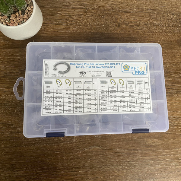Hộp Vòng Phe Gài Lỗ, Phe Chặn Trong, Phe Gài Lỗ Cốt, Inox 420 DIN472 ...