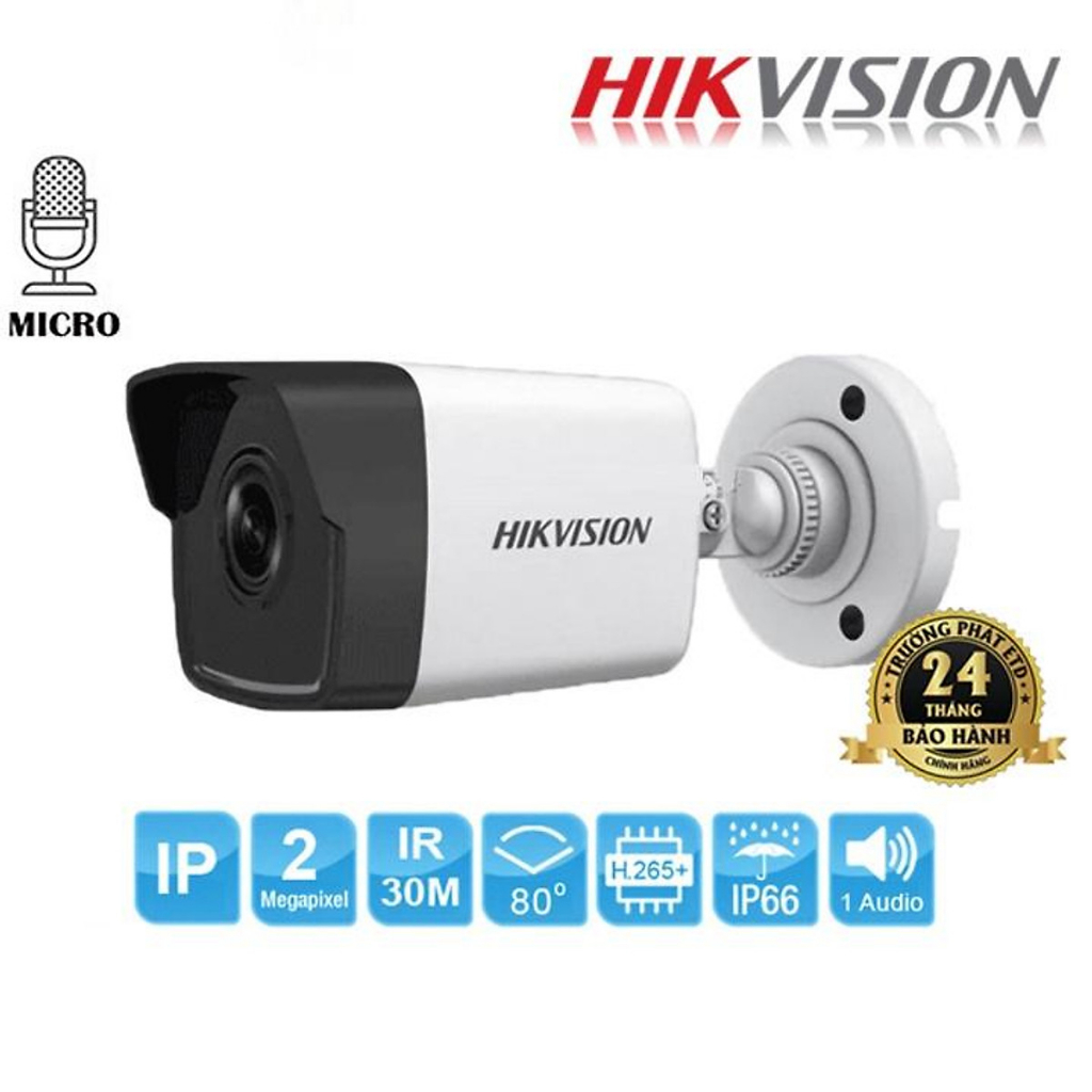 CAMERA IP HIKVISION DS-2CD1023G0-IUF 2MP Mic thu âm và POE - Hàng chính hãng | Shopee Việt Nam