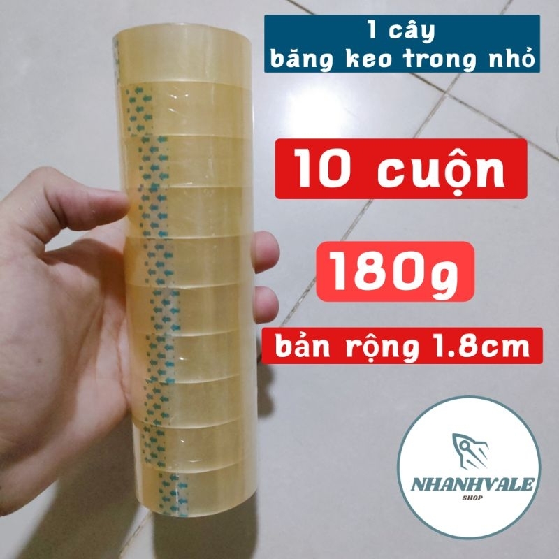 Cây băng keo trong nhỏ 1.8cm (10 cuộn 180g) | Shopee Việt Nam