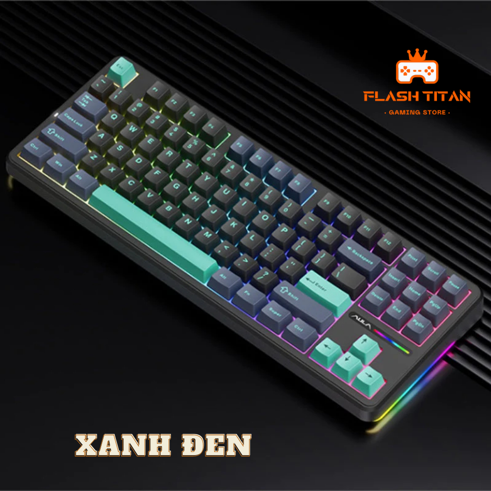Bàn phím cơ không dây AULA F87 - Hỗ trợ hotswap - LED RGB nhiều chế độ - 3 mode kết nối tiện lợi ...